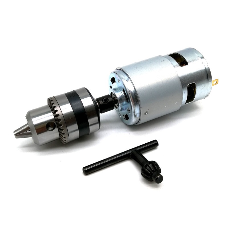 مجموعه اسپیندل موتور 775 ولتاژ 24-12 ولت با سه نظام B10 / نمونه ساز